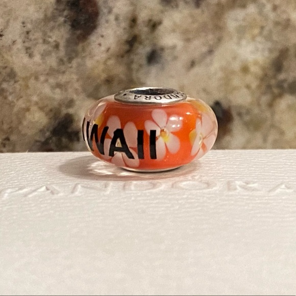 Pandora | Jewelry | Pandora Hawaii Exclusive Orange Flower Murano Charm ...